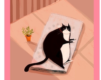 Cat Nap Art Print - Etsy