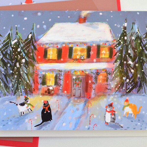 Cat Holiday Cards - Etsy