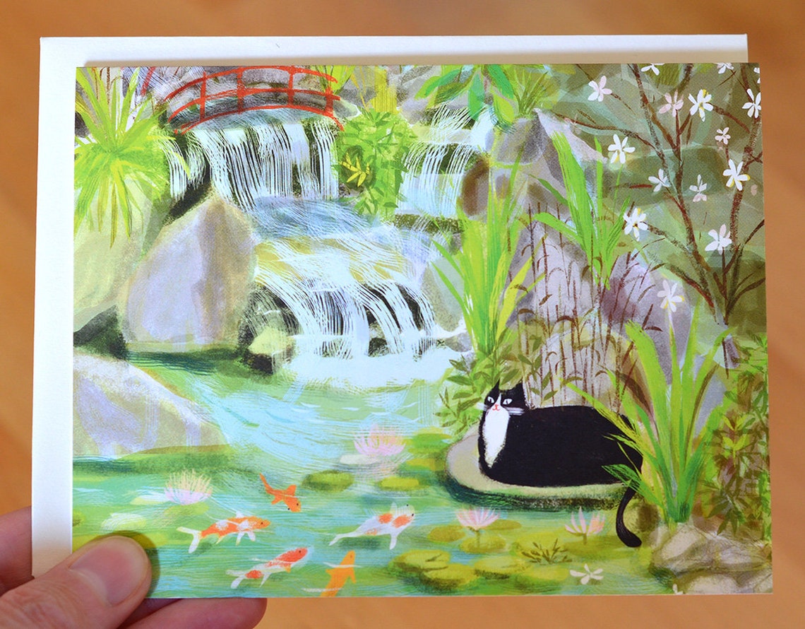 Japanese Cat Cards Set of 5 - Etsy