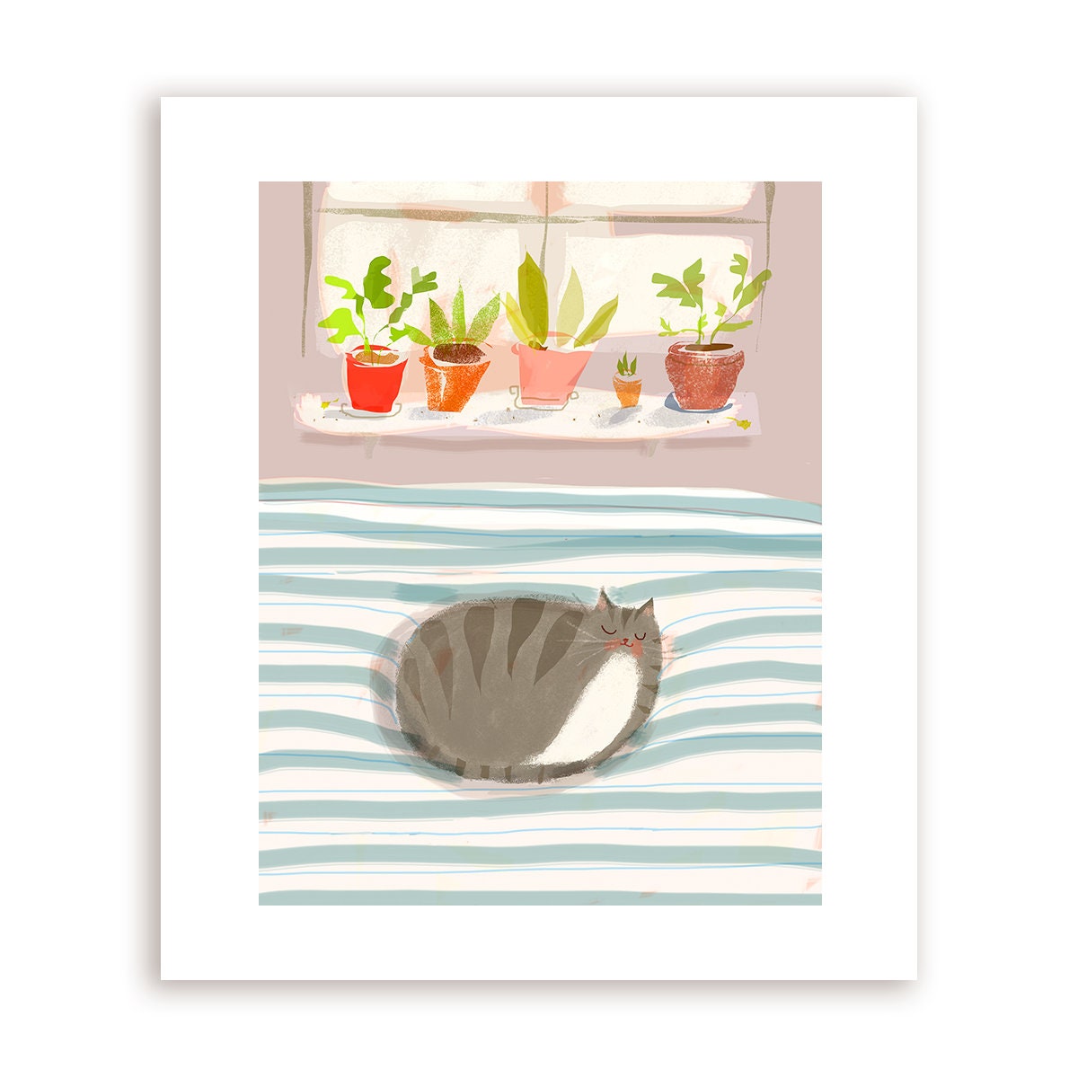 Cat Nap Print Cat Art Cat Painting - Etsy