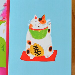 Japanese Cat Cards- Set of 5 - Etsy