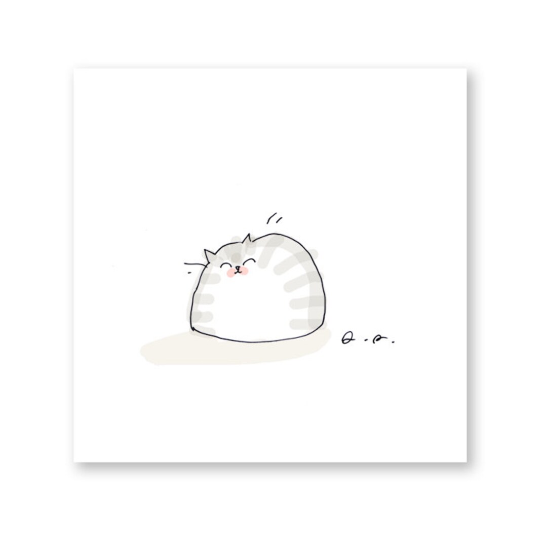 Happy Cat Print- Cute Cat Art- Art for Cat Lover - Etsy