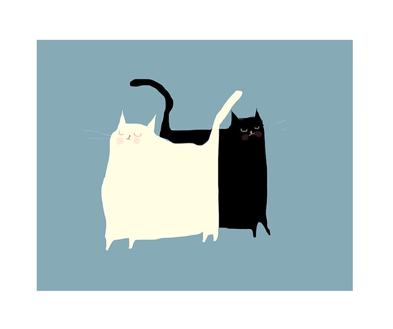 Cat Art - Beep & Bop Cat Print - Cat Painting- Jazz Cats - Etsy