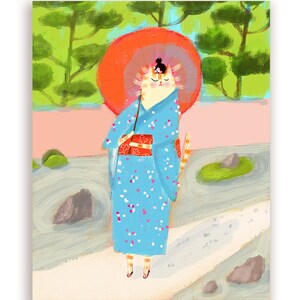 Japanese Cat Cards- Set of 5 - Etsy