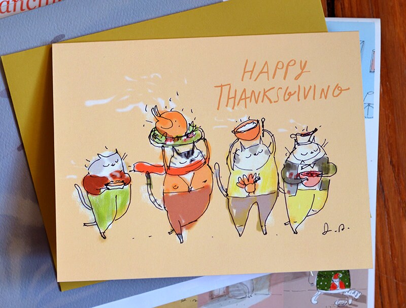 Happy Thanksgiving Card - Cat - Funny Cat Card - Fall - Thank You Card ...