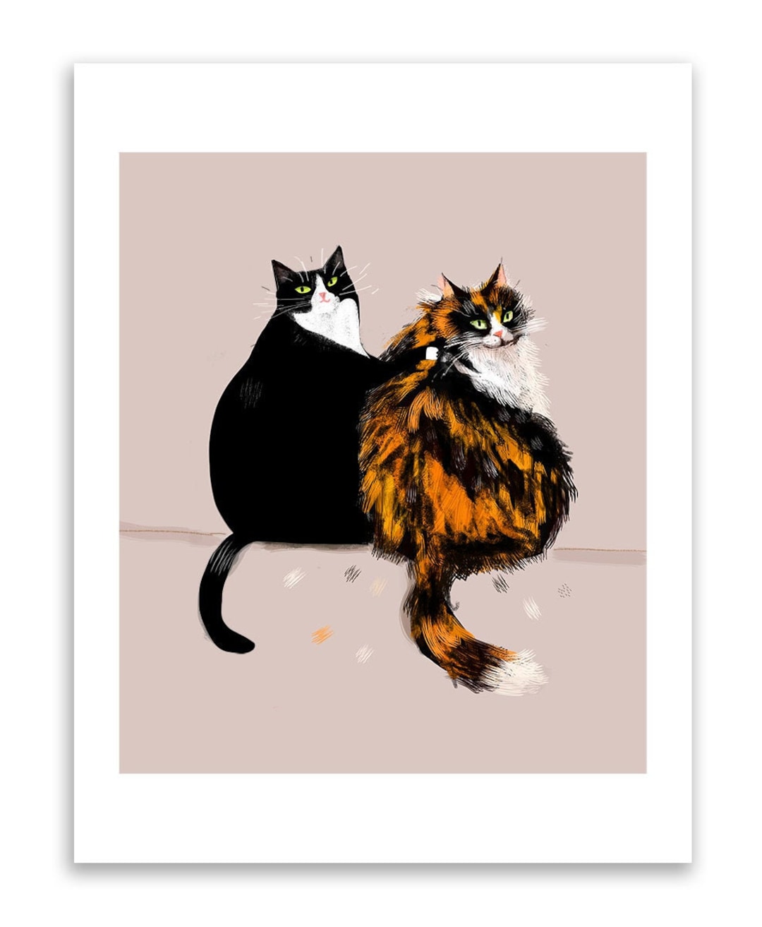 Cat Buddies - Fine Art Print - Cat Buddy System - Cat Lover - Etsy