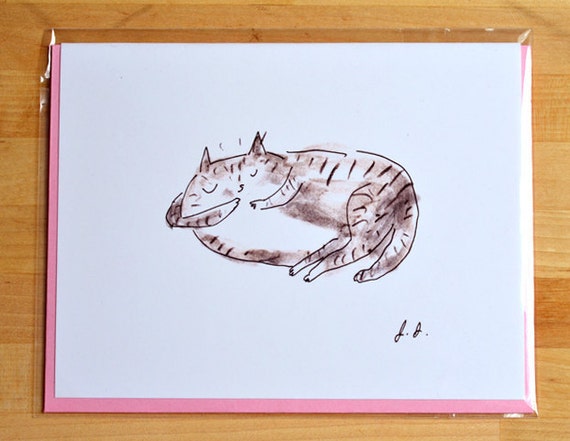 Items similar to Sleepy Time Cat Card on Etsy