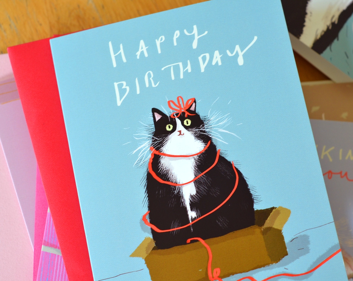 Happy Birthday Card Box Kitty Funny Birthday Cat Card - Etsy