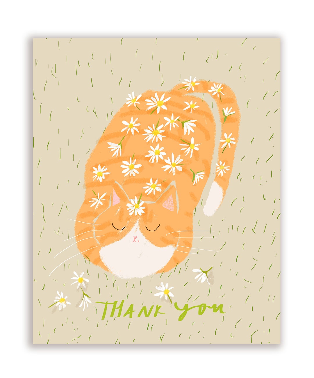 Flower Shower Thank You Cat Card - Etsy