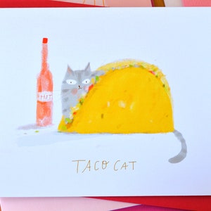 Taco Cat Card - Funny Cat Card - Etsy