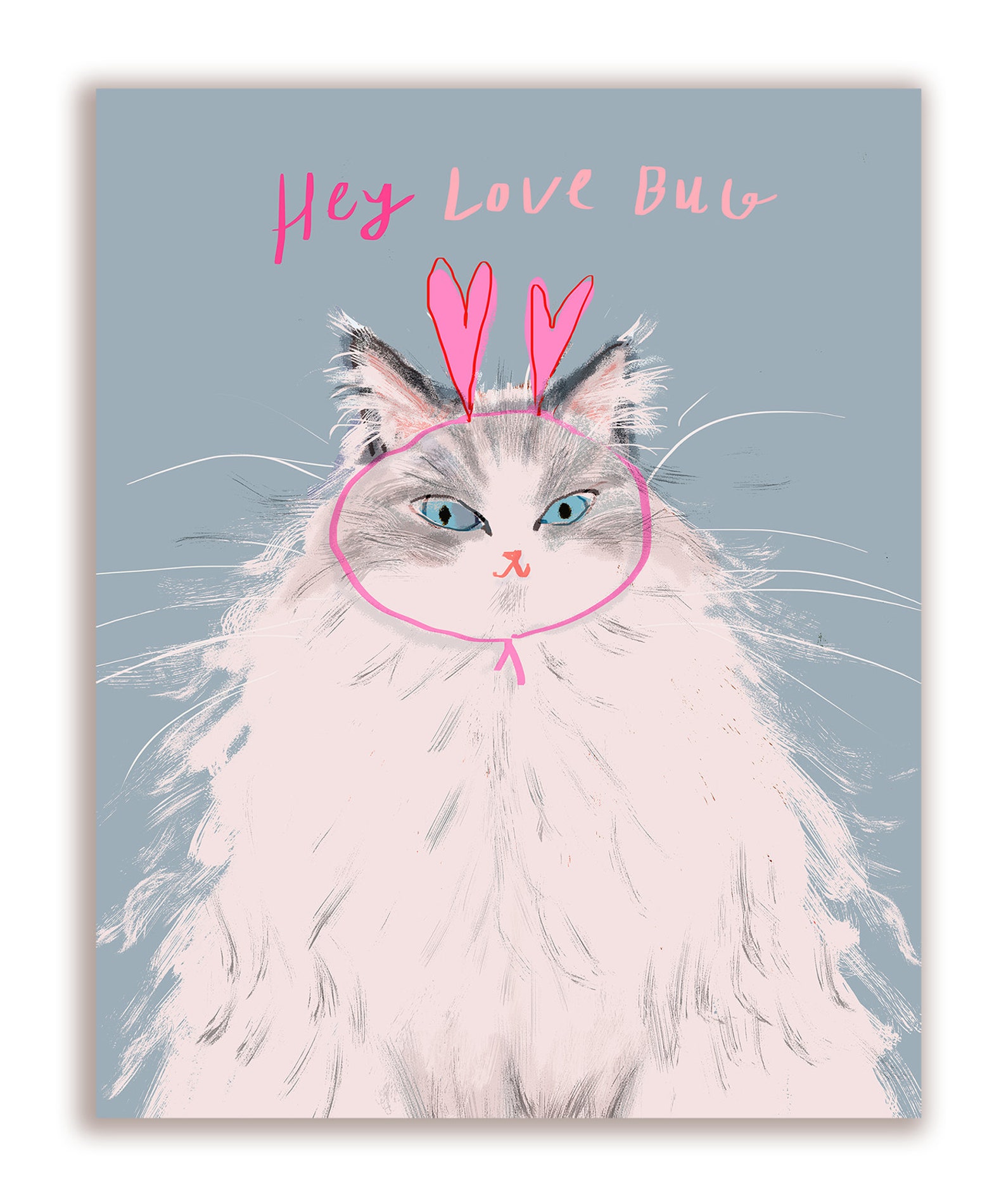 Hey Love Bug - Valentine's Day Card - Cat - Etsy