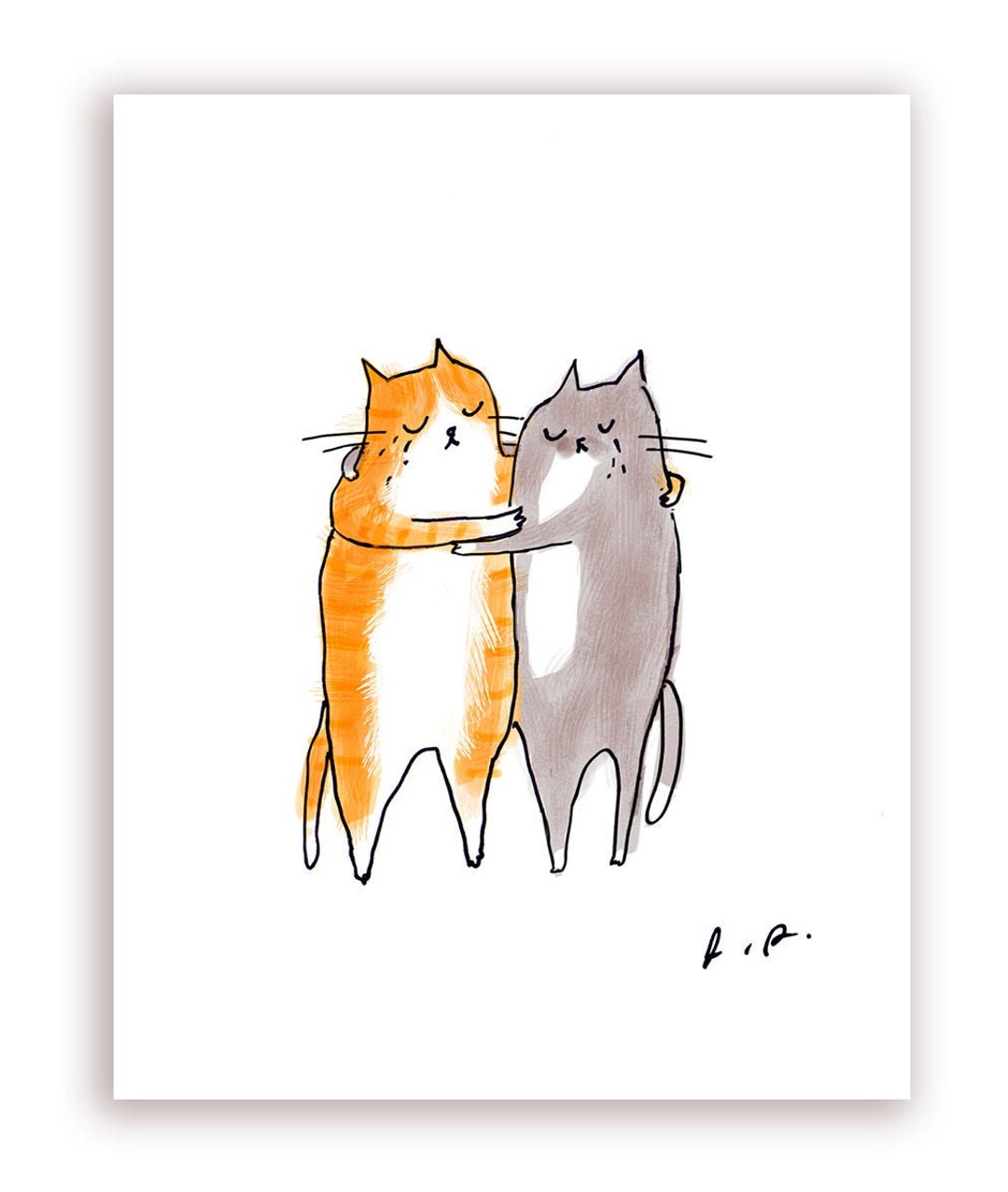 Sad Cat Card Cat Hug Sympathy Card - Etsy