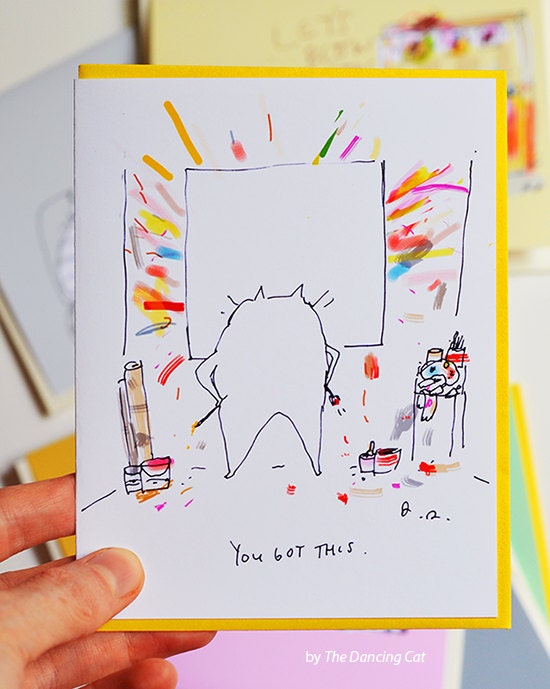 You Got This - Studio Cat Card 1 - Encouragement Card - Funny Cat Card ...