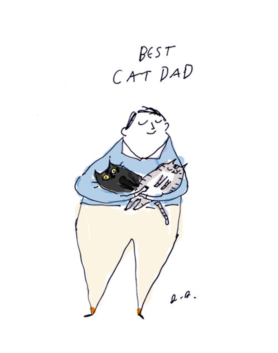 Best Cat Dad Print - Cat Dad Gift - Etsy