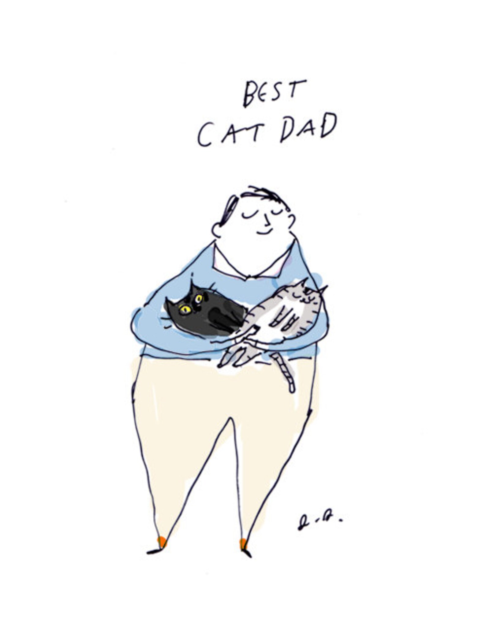 Best Cat Dad Print Cat Dad Gift | Etsy