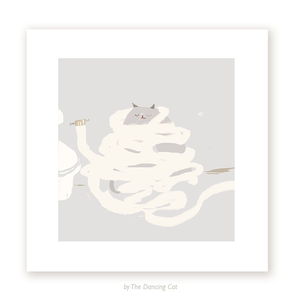 TP Time Cat Print Funny Cat Art Bathroom Art Cat Mom or - Etsy