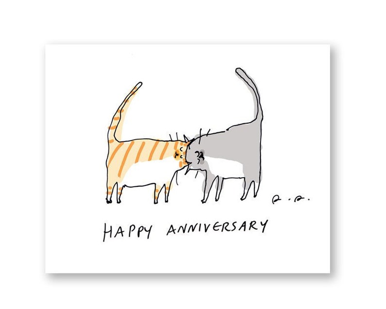 Happy Anniversary Card- Cat Card - Etsy