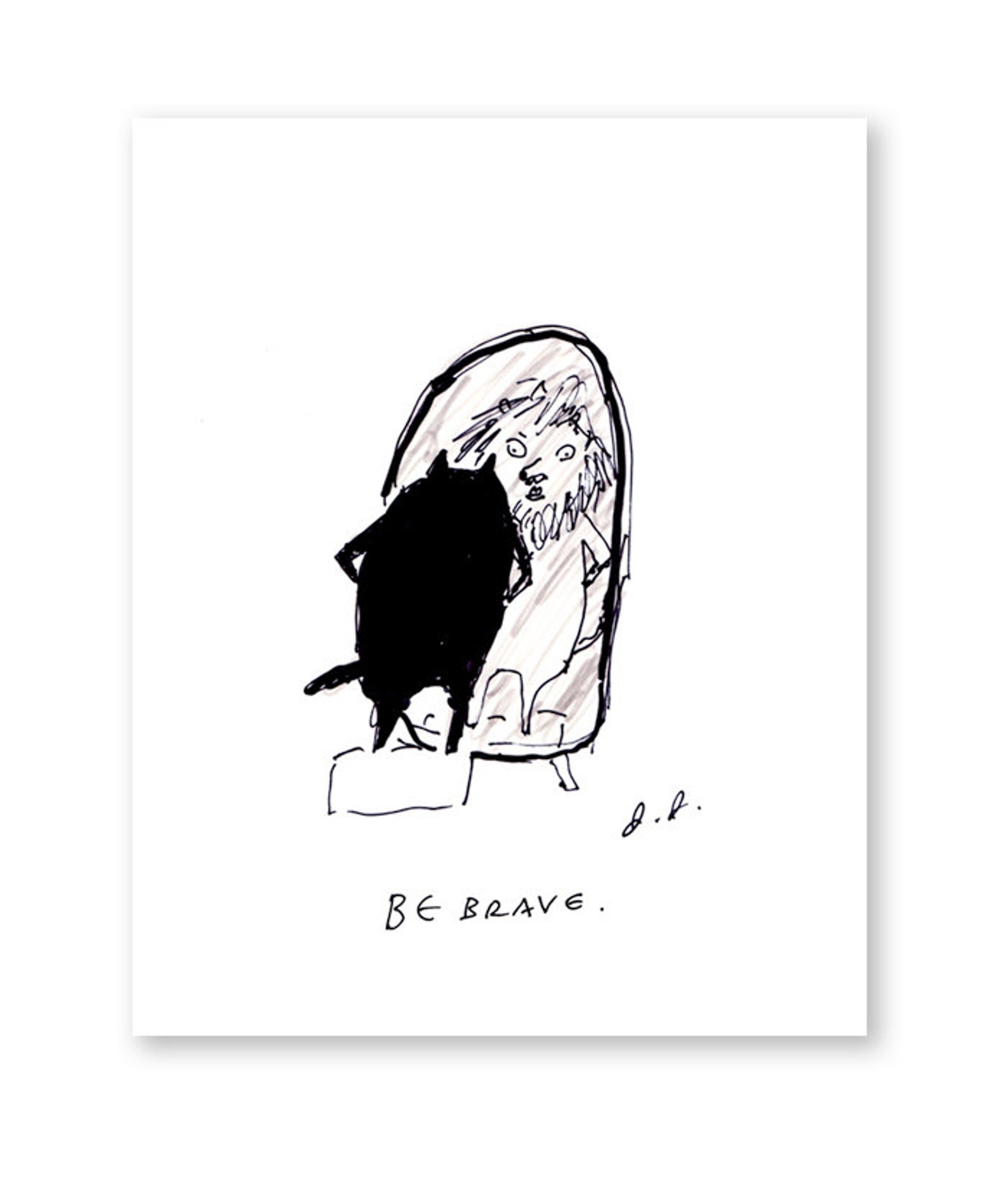 Be Brave - Inspirational Cat Art - Funny Cat Print - the Dancing Cat - Etsy