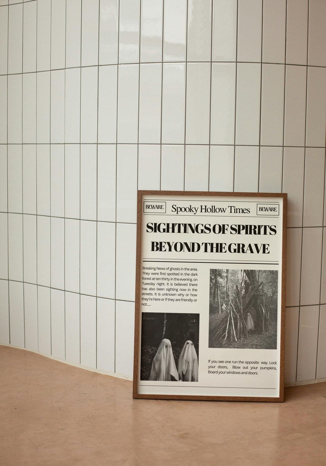 Ghost Newspaper Poster, Halloween Themed Newspaper Poster, Spooky Wall ...