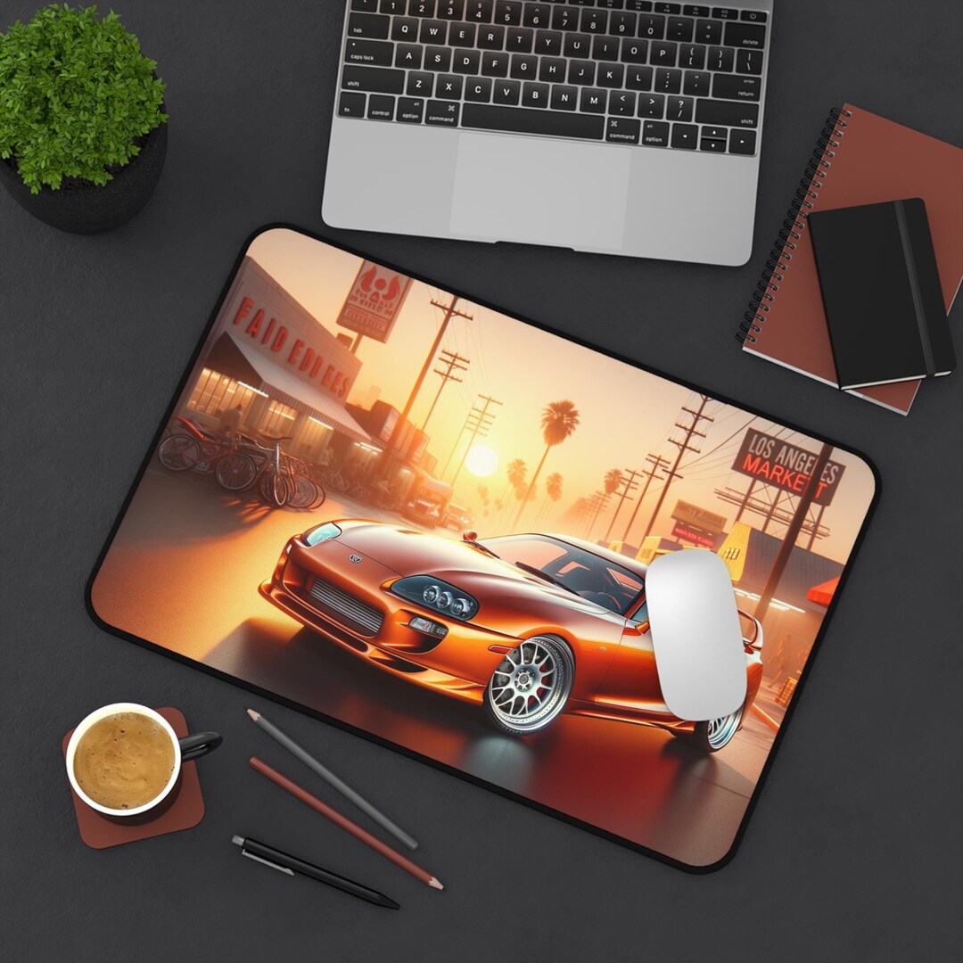 Mk4 Toyota Supra Los Angeles Market Gaming Desk Mat, PC Mouse Pad ...