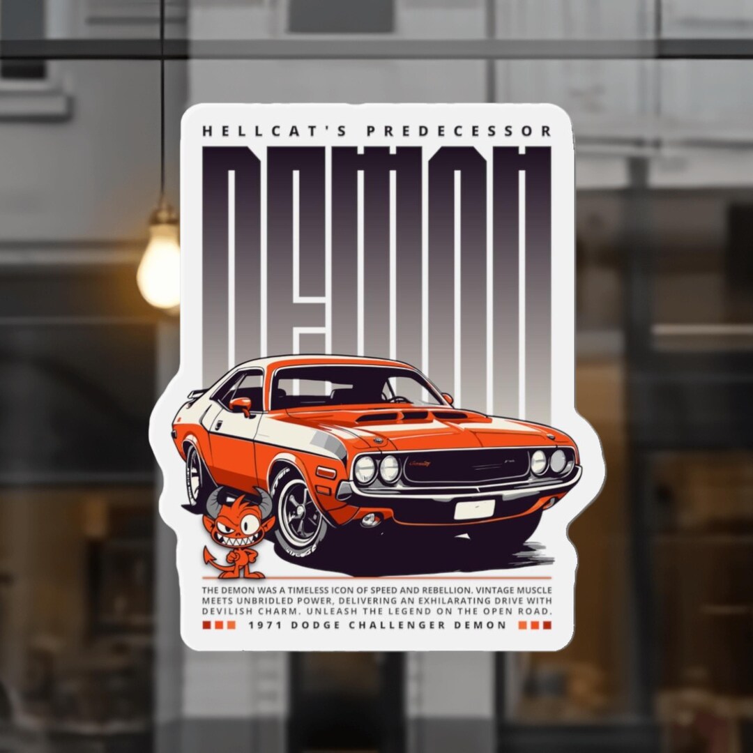 Challenger Demon Enthusiast Die-cut Magnet, Hellcat, American Muscle ...