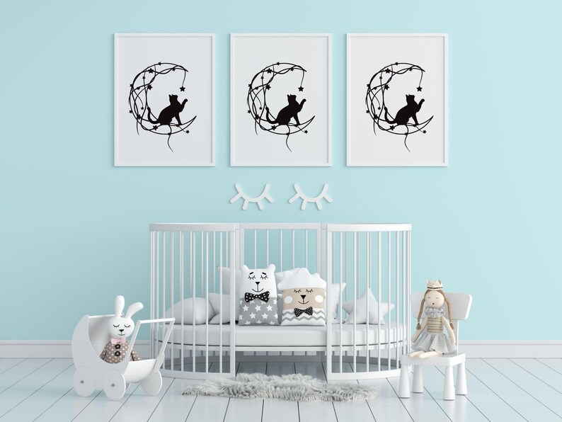 Mystical Cat and Moon SVG Designs Bundle | Witchy Cat Clipart | Moon ...