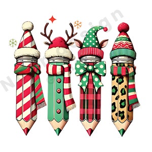 Coquette Teacher Christmas Png, Pencil Christmas Png, Coquette ...