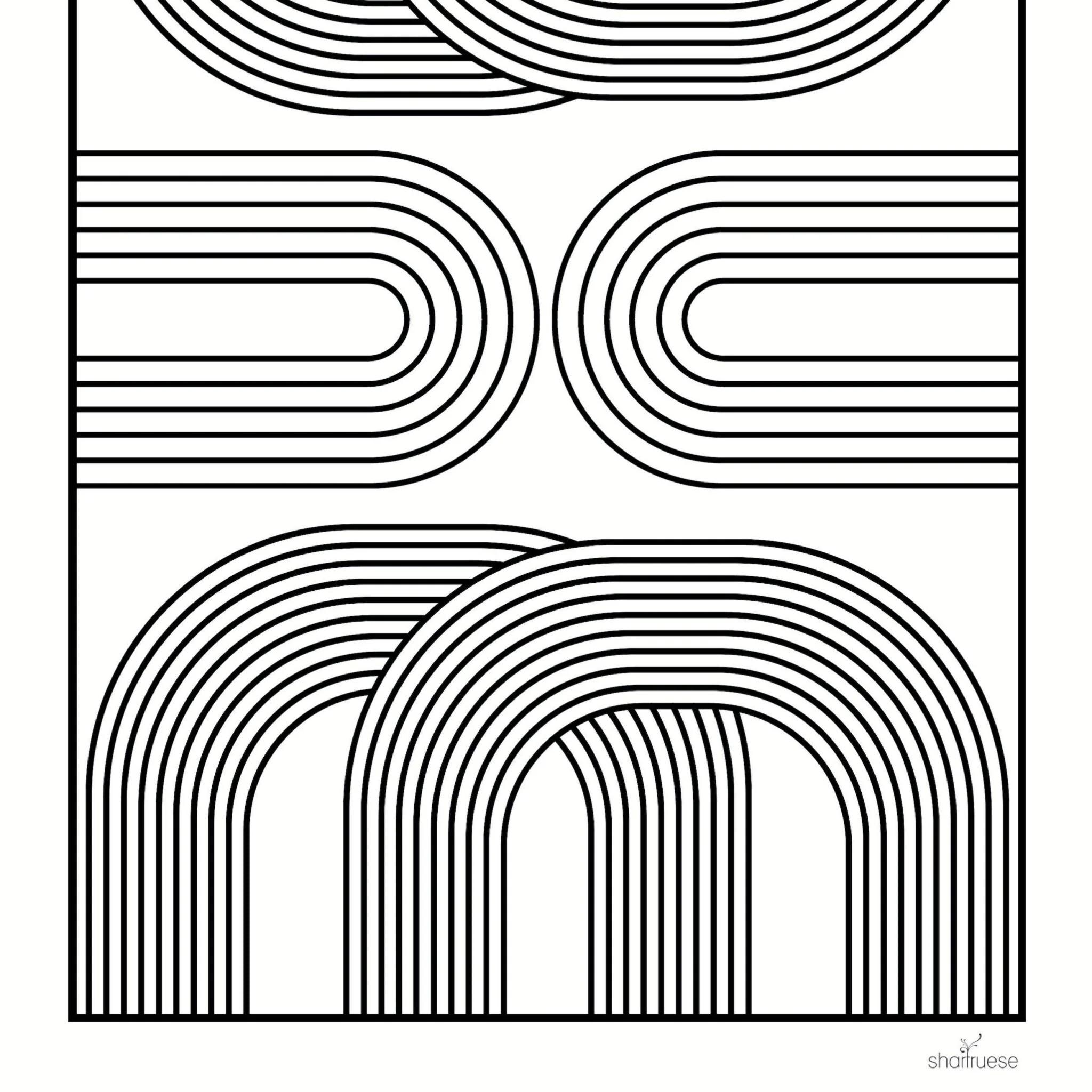 Easy Bold Patterns Colouring Pages // Instant Download // Mindfulness ...