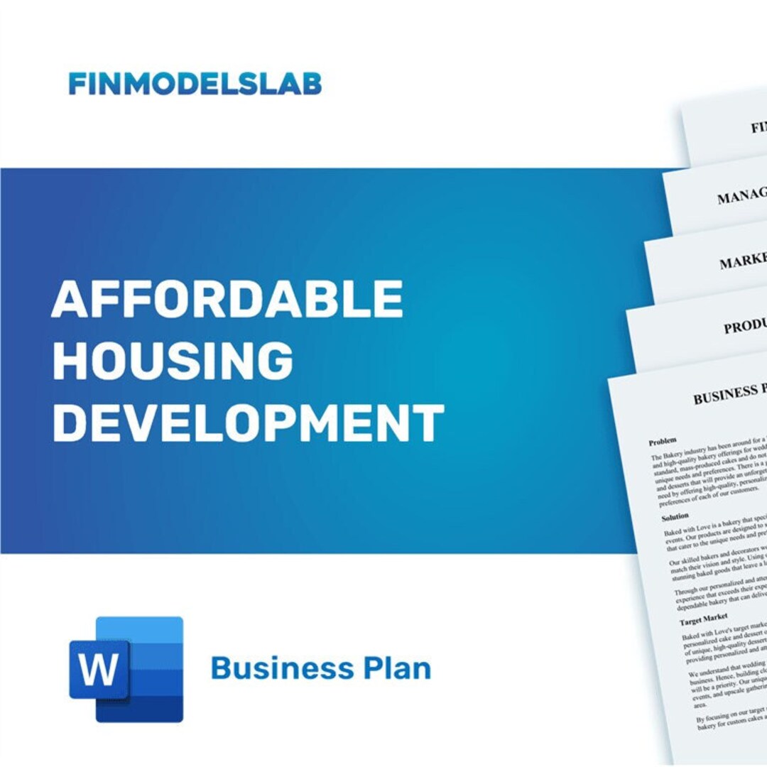 Affordable Housing Development Business Plan Template - Comprehensive ...