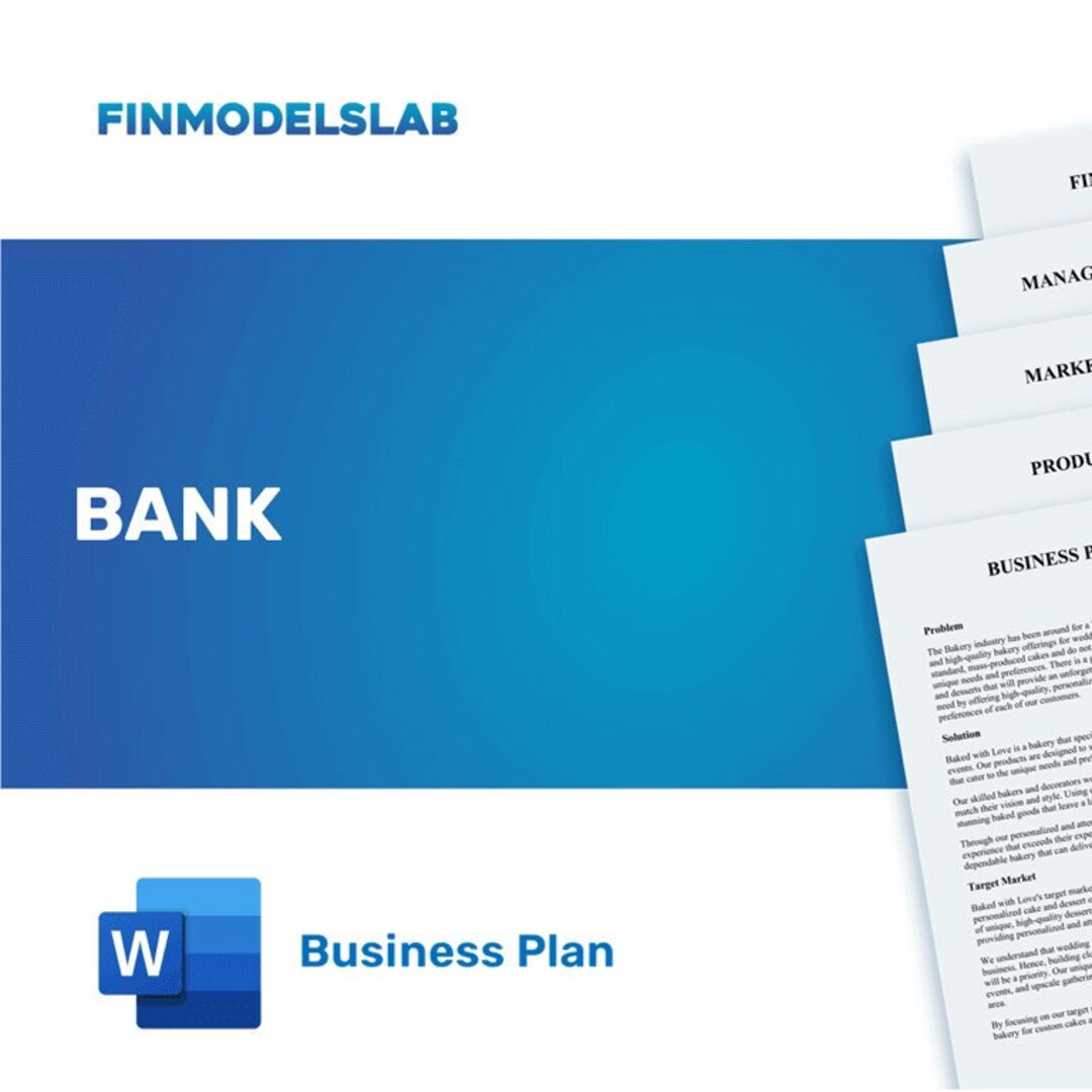 Bank Business Plan Template - Comprehensive & Customizable - Etsy