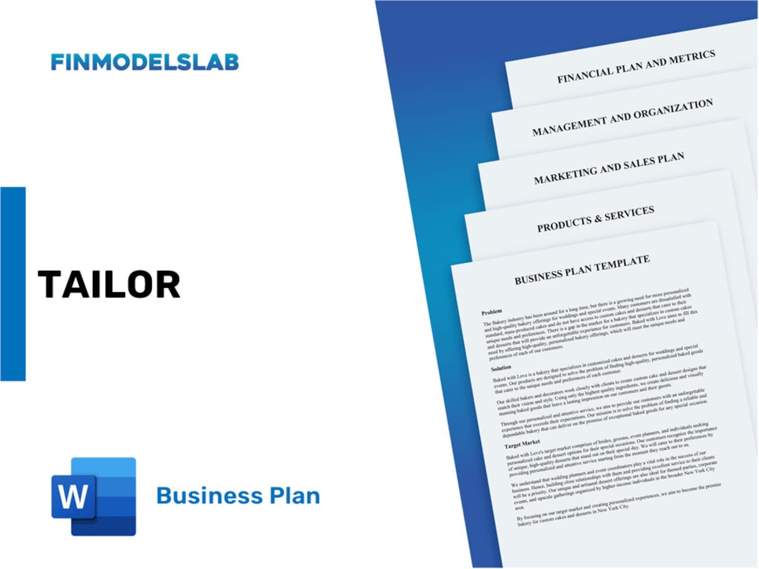 Tailor Business Plan Template - Comprehensive & Customizable - Etsy