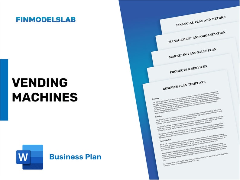 Vending Machines Business Plan Template - Comprehensive & Customizable ...