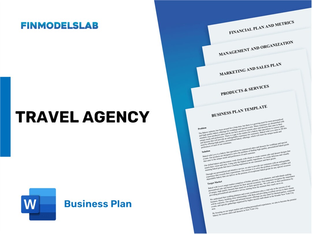 Travel Agency Business Plan Template - Comprehensive & Customizable - Etsy