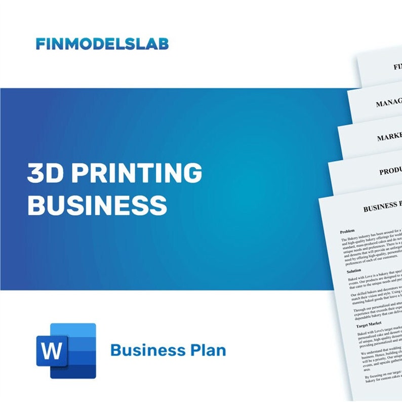 3D Printing Business Plan Template - Comprehensive & Customizable - Etsy UK