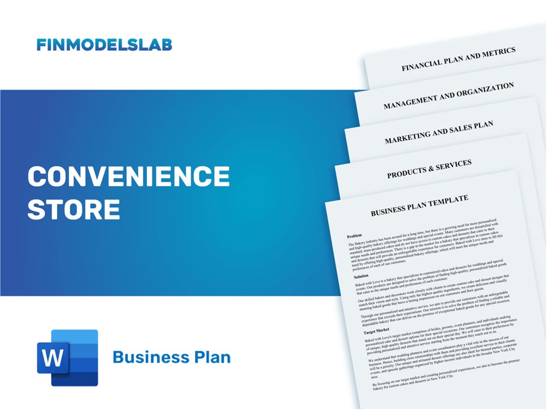 Convenience Store Business Plan Template - Comprehensive & Customizable ...