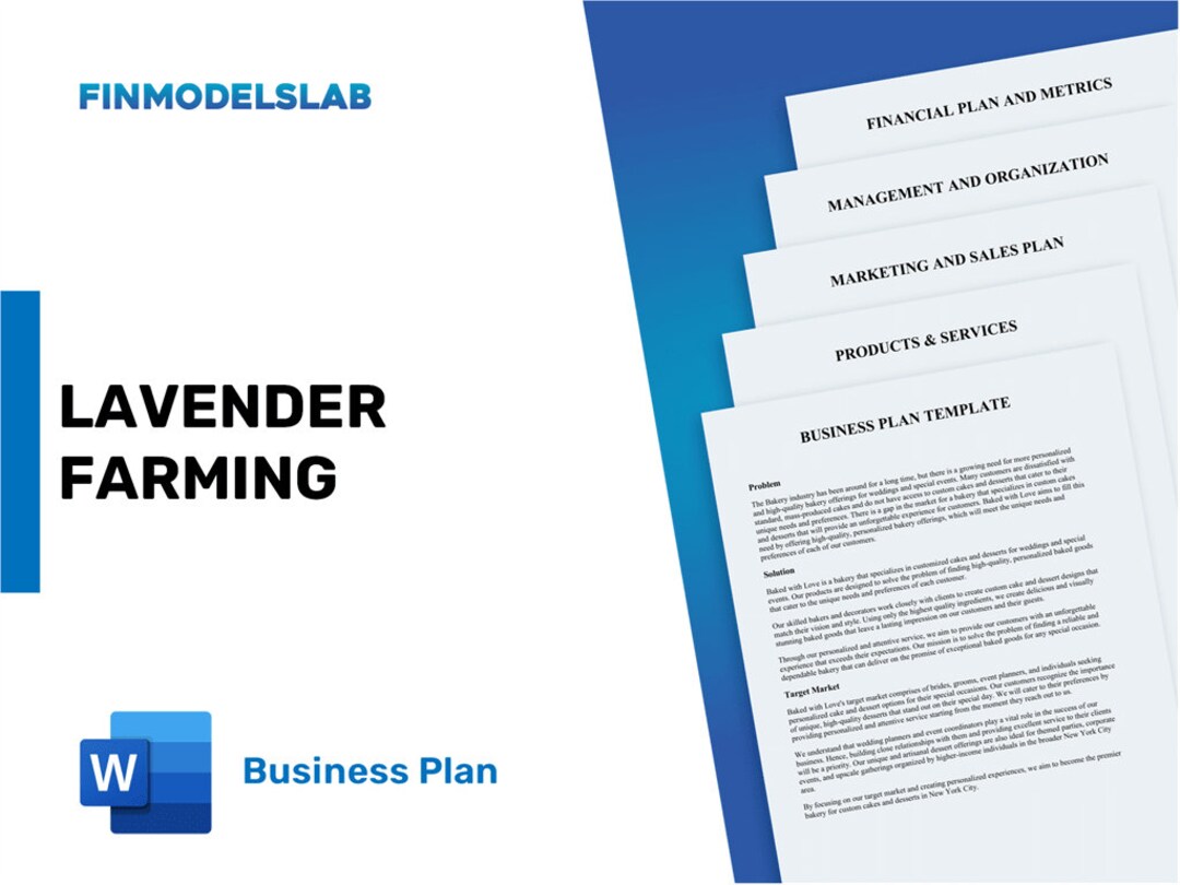 Lavender Farming Business Plan Template - Comprehensive & Customizable ...