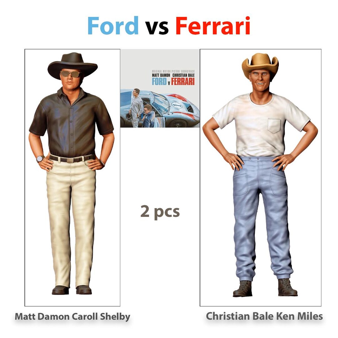 Ford Vs Ferrari Ken Miles and Carol Shellby Figure 1/18 Scale - Etsy
