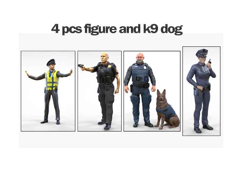 1/18 Scale Police Figure Set - Etsy