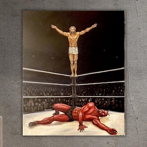 Jesus Crossing up the Devil - Etsy
