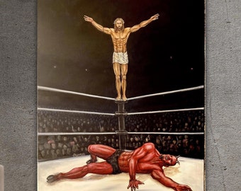 jesus beating satan