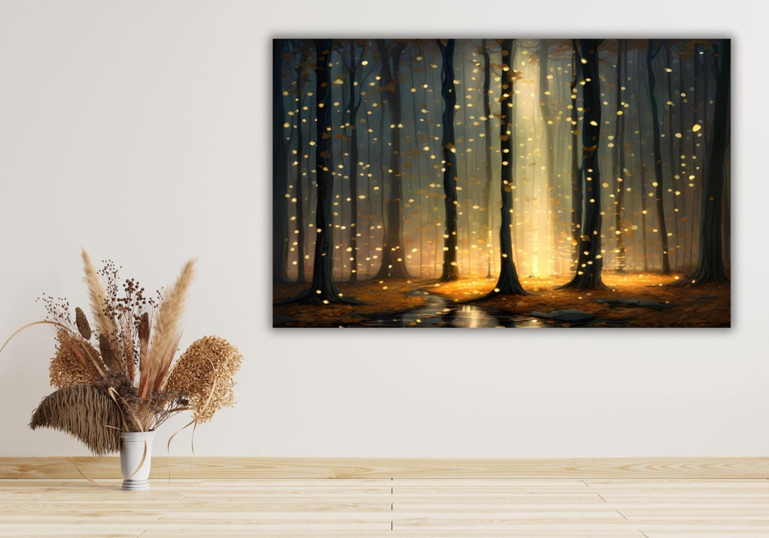 Fantasy Forest Trees Wall Art,magical Forest Poster Canvas Wall Art ...