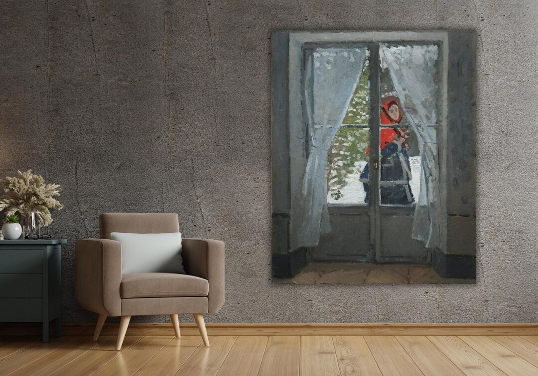 The Red Cape,portrait of Madame Monet Print Art,monet Painting Arts ...