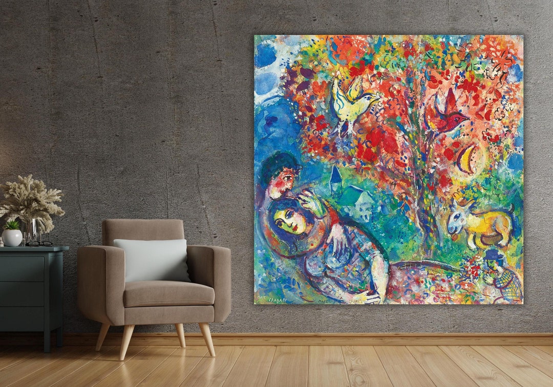 Marc Chagall Couple Canvas,abstract Wall Art,modern Art Print,marc ...