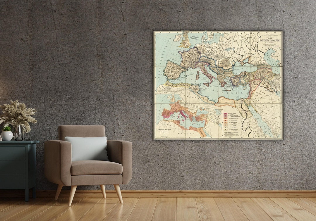 Roman Empire Map Poster/canvas Wall Art Large Maps Illustrating Ancient ...