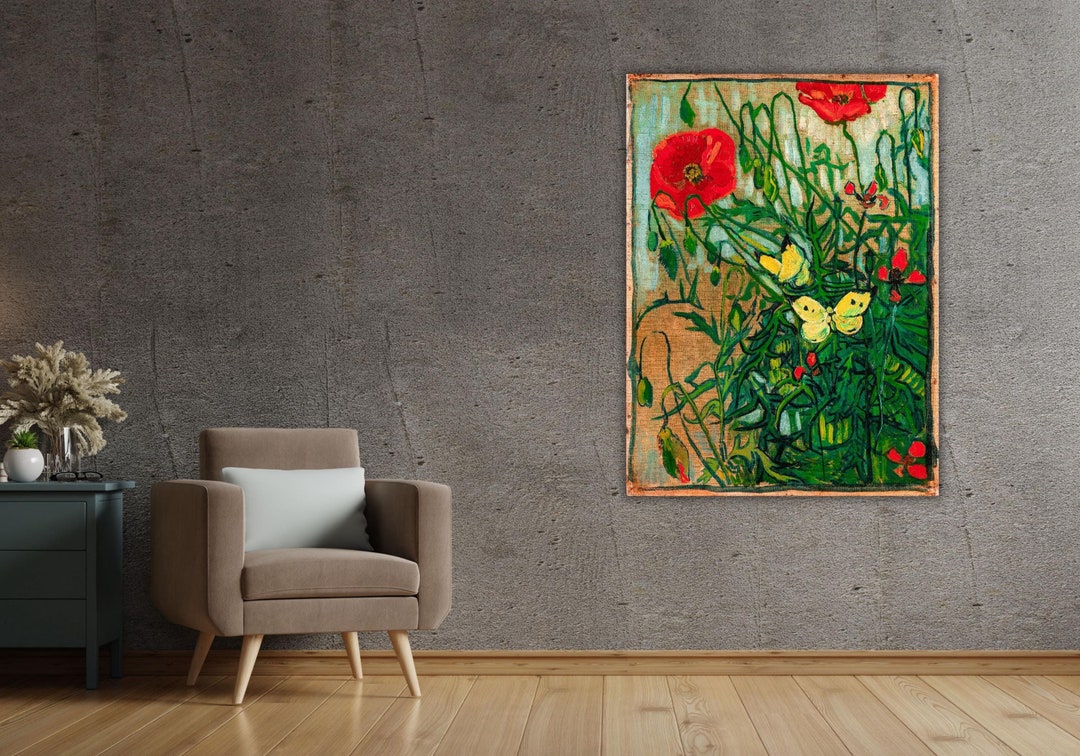 Vincent Van Gogh Butterflies and Poppies 1889 Poster Print Art,flowers ...