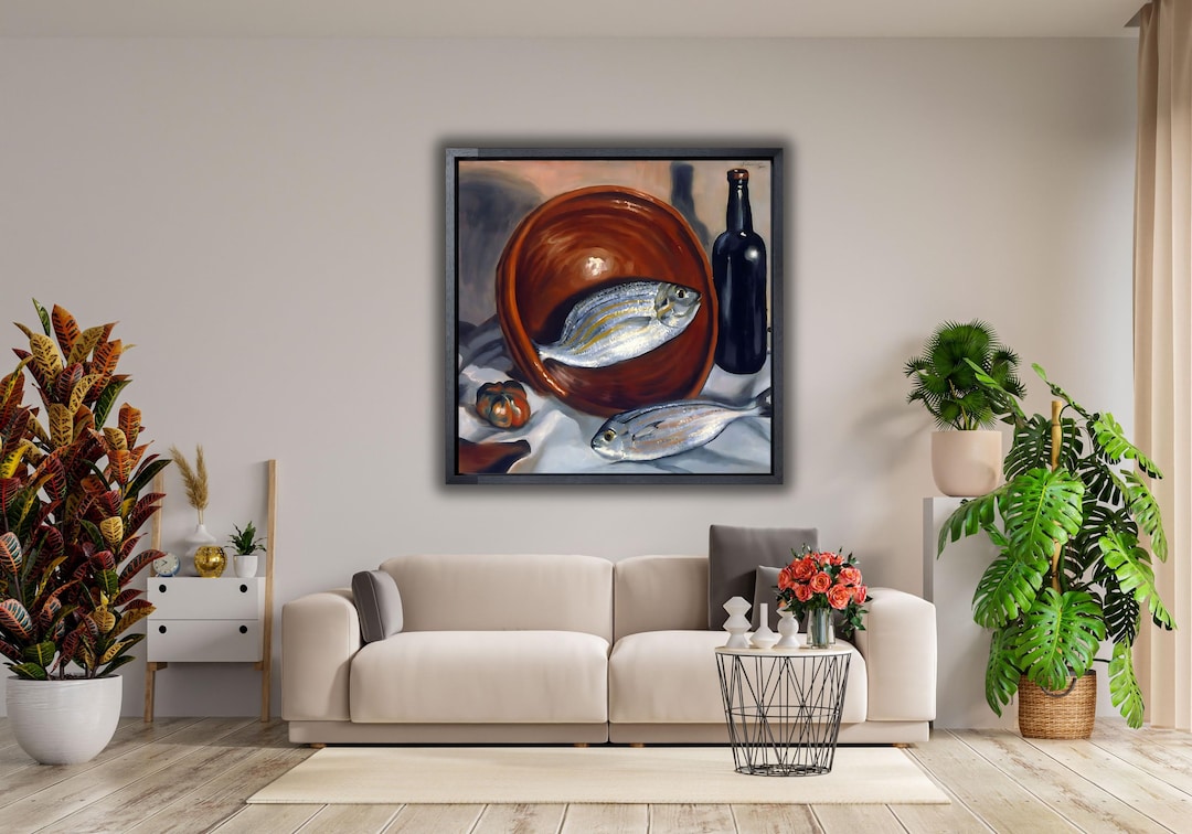 Salvador Dali Reproduction Painting Art,salvador Dali Still Life Fish ...