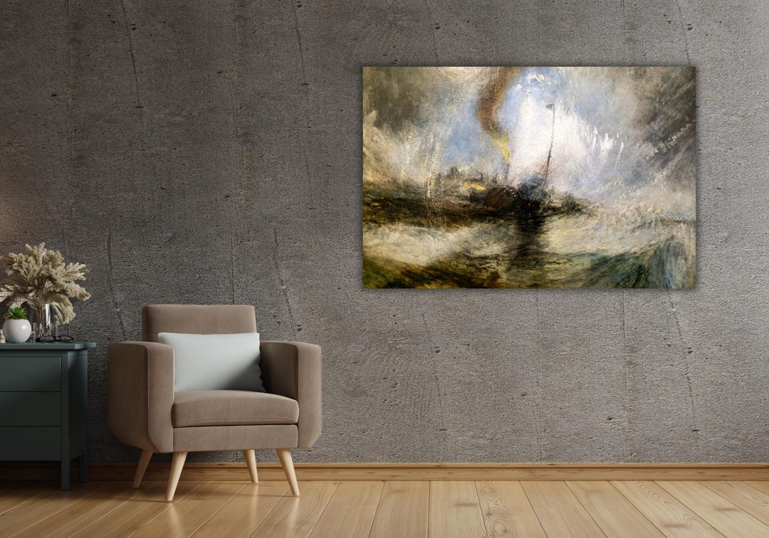 Snow Storm Wall Art Print,snow Storm Steam Boat off a Harbour's Mouth ...
