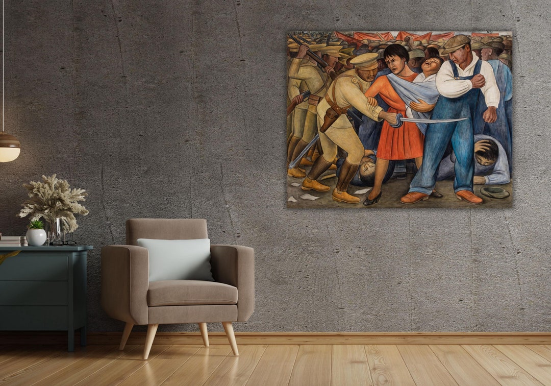 Diego Rivera Mexican Bricklayers Canvas Wall Art,diego Rivera Painting ...