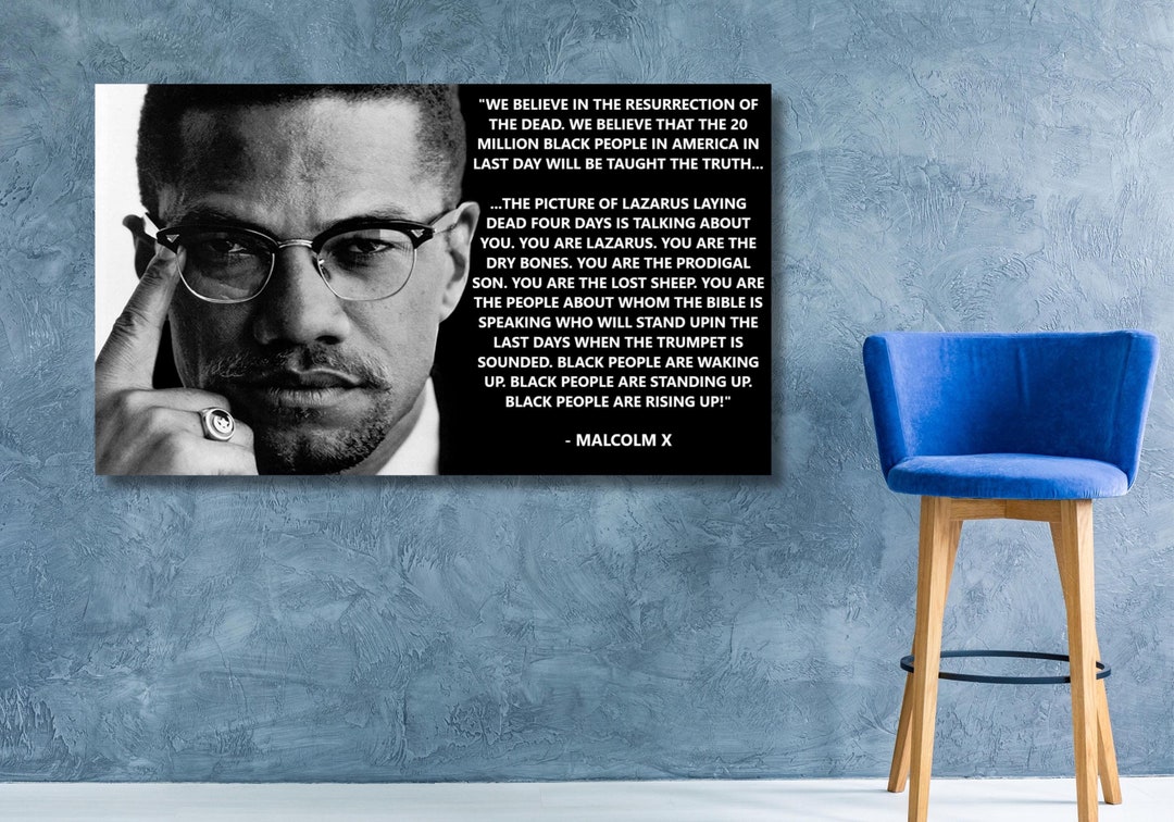 Malcolm X Portrait,malcolm X Quote Poster Art,malcolm X Print Art ...