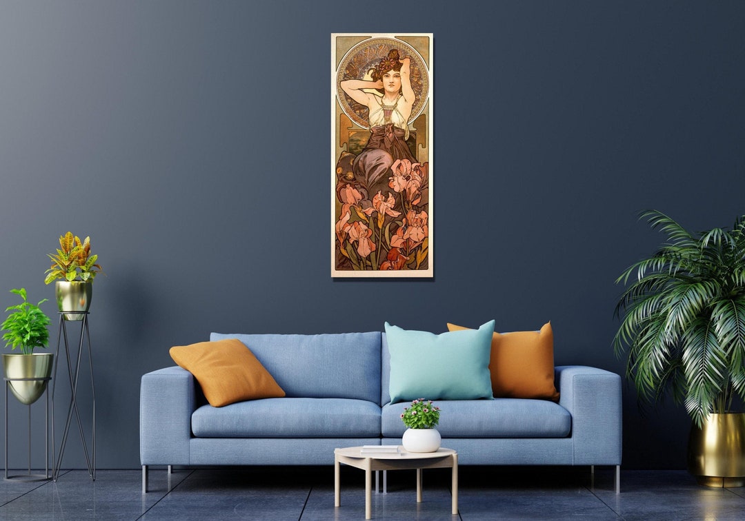 Amethyst by Alphonse Mucha Canvas Wall Art, Alphonse Mucha Paintinig ...